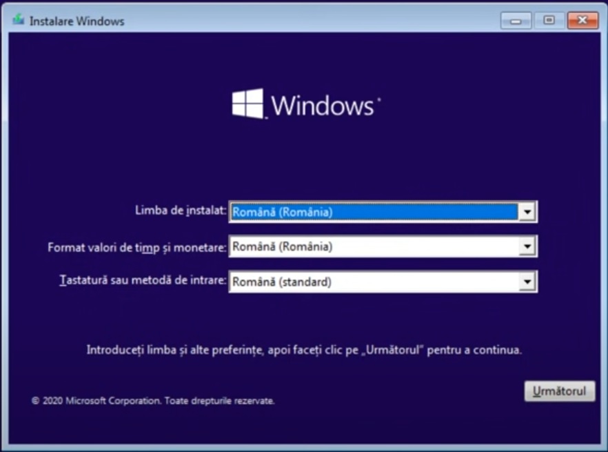 Windows 10 Pro/Home - Instalare